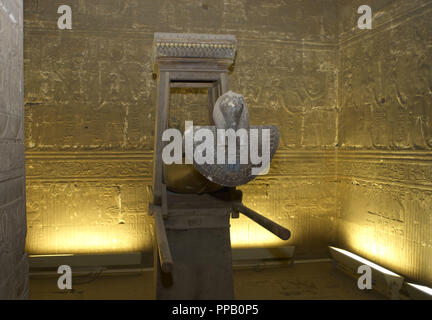 Temple of Edfu interior Solar Barque once contained a golden statue of ...