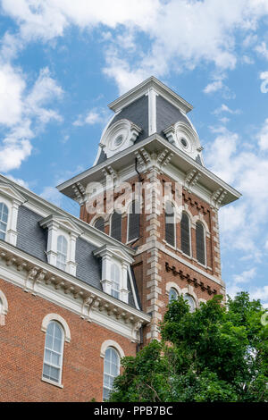 FAYETTEVILLE, AR/USA - JUNE 8, 2018: University Hall at Old Main on the ...