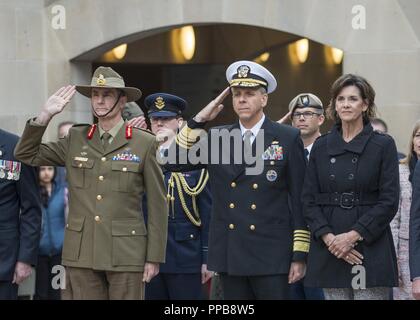 Australian Chief of the Defence Force Gen. Angus Campbell, front right ...
