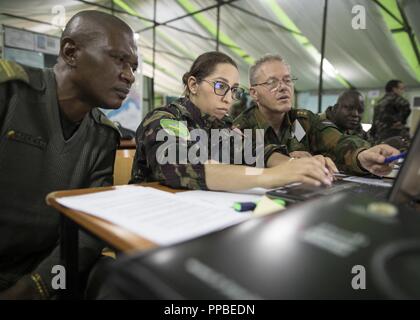 Rwanda Air Force Air Chief, Maj. Gen. Charles Karamba gives remarks ...