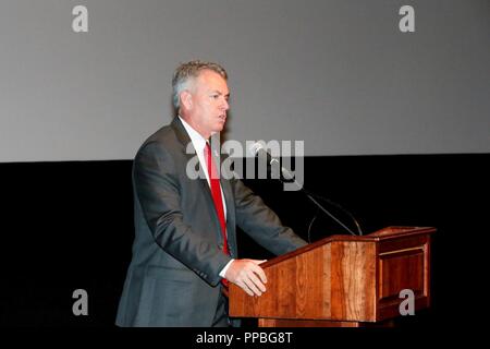 COLUMBUS, Ga. (Aug. 28, 2018) – A crowd of Soldiers listens as retired ...