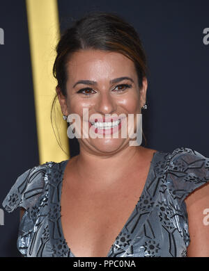 Lea Michele arrives at "A Star Is Born" Los Angeles Premiere held at ...