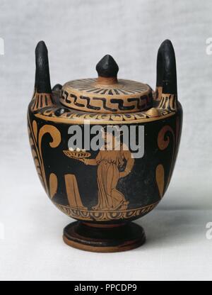 Black-figured lebes gamikos (marriage bowl), depicting the marriage of ...