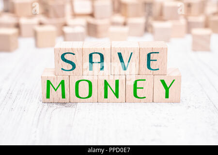 The Words Make Money Online Formed By Wooden Blocks On A White Table ...