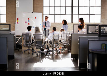 Group young business colleagues giving high five after success work ...