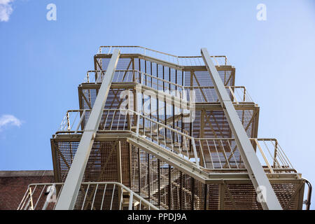 Fire Escape External Steel Metal Stairs Structure at Building Stock ...