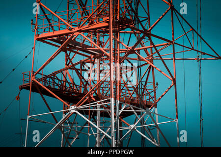 Engineering for communication structures. Massive, red and white power ...