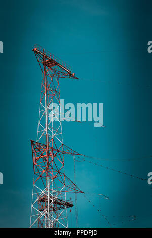 Engineering for communication structures. Massive, red and white power ...