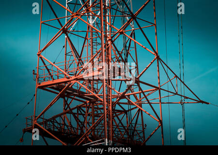 Engineering for communication structures. Massive, red and white power ...