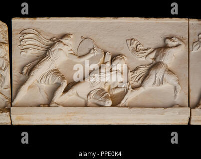 Detail of the Amazonomachy frieze of the Mausoleum of Halicarnassus, ca ...