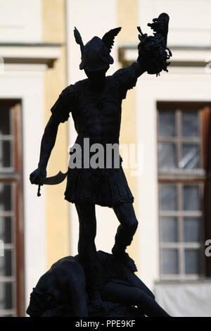 Bronze statue by Hubert Gerhard in the Grottenhof (Grotto Court) of the Munich Residenz Stock ...