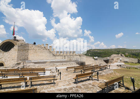 Ancient castle walls at the ruin of Hisar Fortress in Lovech, Bulgaria ...