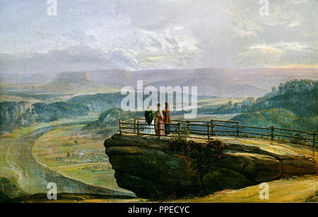 Johan Christian Dahl - View from Stalheim (Fra Stalheim) 1842 Oil on ...