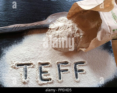 Teff crop in Ethiopia. Teff is used for making Injera- the staple diet ...
