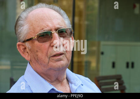 Abba Naor, survivor of Dachau concentration camp, takes part in the ...