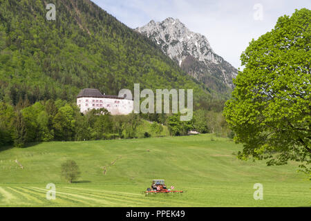 Palace Staufeneck in the municipality of Piding with the Hochstaufen in ...