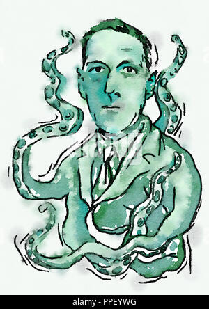 H.P. Lovecraft illustration Stock Photo - Alamy