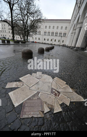 Monument to the resistance group 'White Rose' in front of the Ludwig ...