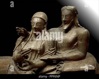 Tomb Sarcophagus of a couple terracotta 6th century BC The Etruscans ...