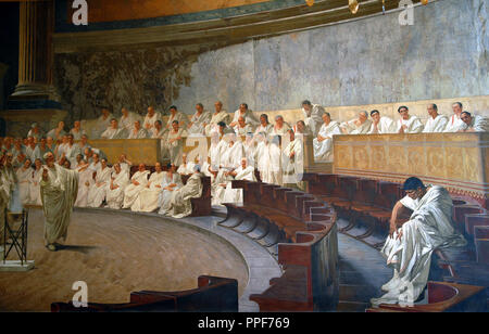 Cicero and Catiline in the Roman Senate Stock Photo - Alamy