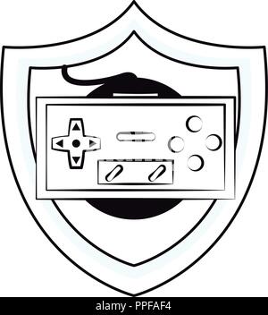 Retro console gamepad shield emblem Stock Vector Image & Art - Alamy