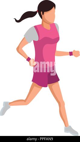 woman avatar running vector design design, Marathon athlete training ...
