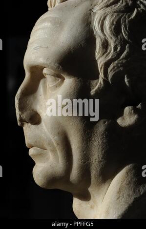 Marble bust of Roman republican statesman Lucius Cornelius Lentulus ...