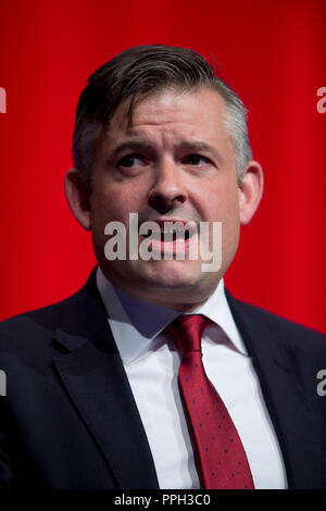 Jonathan Ashworth MP addresses the Labour Party Conference on Wednesday ...