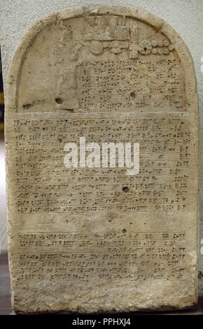 Limestone stele of king of Assyria Sennacherib (705-681 BCE) from ...