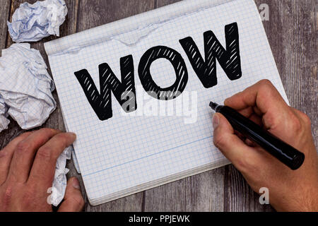 Handwriting text Wow. Concept meaning Expressing astonishment and awe ...