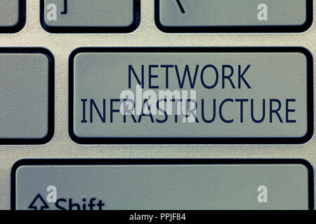 Writing note showing Network Infrastructure. Business photo showcasing ...