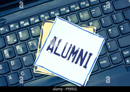 Handwriting text writing Alumni. Concept meaning former pupil or ...