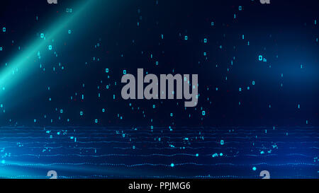 Glowing particles, abstract stardust background, 3d rendering. Digital ...