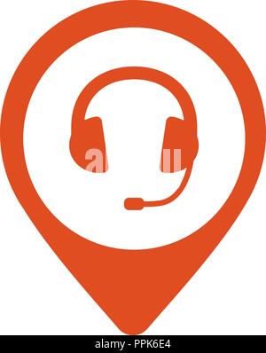 Support location icon flat vector. Office service. Customer help ...