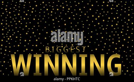 Biggest Winning Jackpot. Golden confetti background, Vector ...