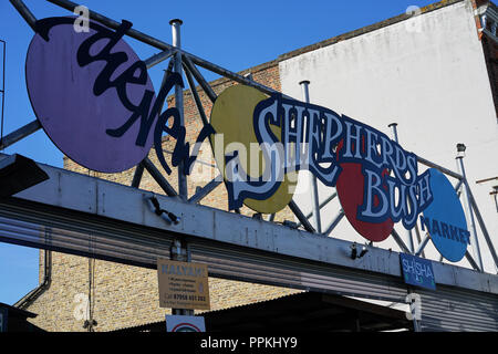 New sign of Shepherd's Bush market Shepherd's Bush district west London ...