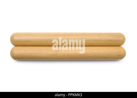 Claves percussion musical instrument isolated on the white background ...