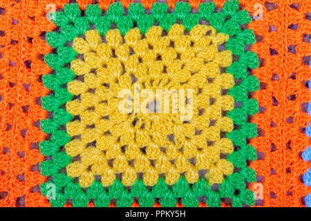 Detail of a wool blanket made with crochet Stock Photo - Alamy