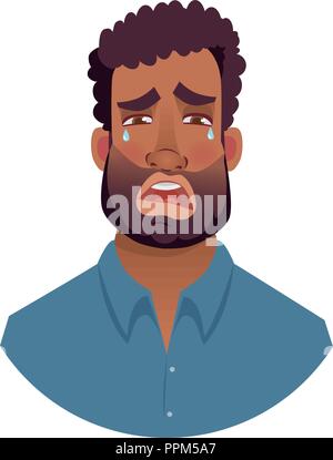 a crying black african american man, Sad mood, sadness. human emotions ...