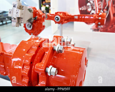Front and rear axles for backhoe loaders and transmission systems Stock ...