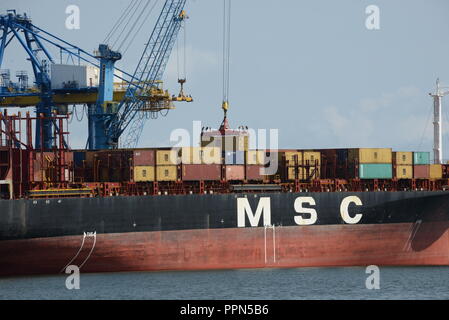 Accra, Ghana. 11th June, 2018. Containers arriving at the Tema port ...
