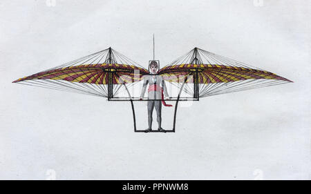 Flying Machine of Jacob Degen in Wien, 1807 Stock Photo - Alamy