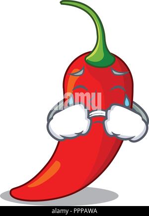 A cartoon illustration of a chili pepper crying Stock Vector Image ...