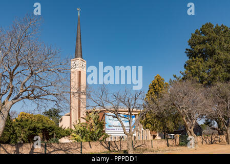 WELKOM, SOUTH AFRICA, AUGUST 2, 2018: A street scene, with the clock ...