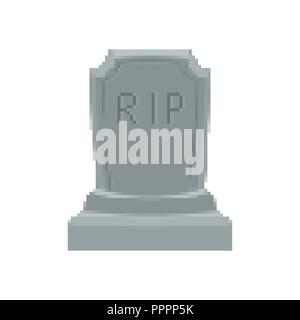 Grave pixel art. Tomb 8 bit. Gravestone Halloween. RIP Cemetery vector ...