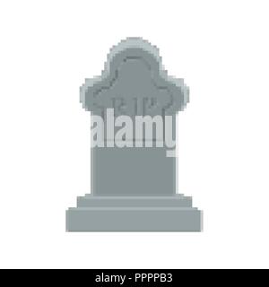 Grave pixel art. Tomb 8 bit. Gravestone Halloween. RIP Cemetery vector ...