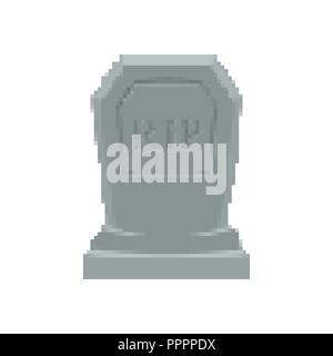 Grave pixel art. Tomb 8 bit. Gravestone Halloween. RIP Cemetery vector ...