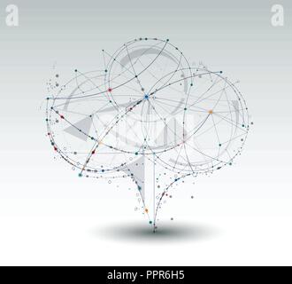 Modern abstract pattern with blue molecules together. Modern ...