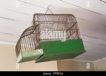 Hanging Vintage Bird Cage Stock Photo - Alamy