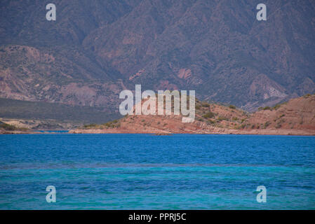 Lake Potrerillos, in Mendoza, Argentina, elevated view at dawn Stock ...